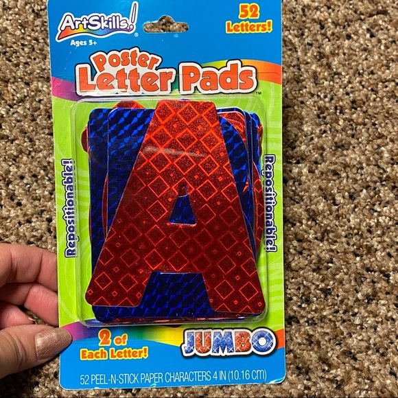 Office | Nwt Jumbo 4 52 Poster Letters Repositionable Craft Sign ...